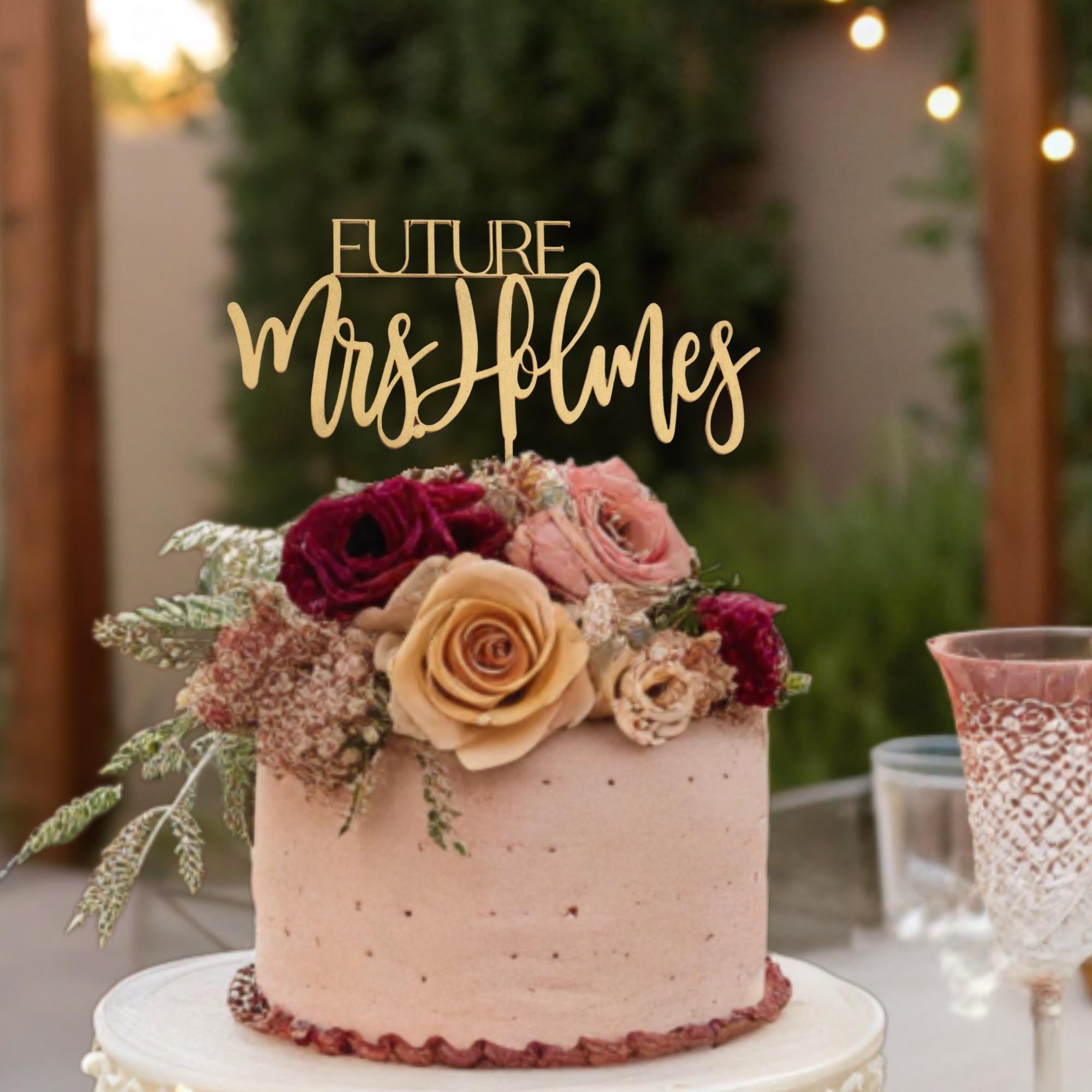 Bridal Shower Cake Topper, Future Mrs, Name Cake Topper, Custom ...