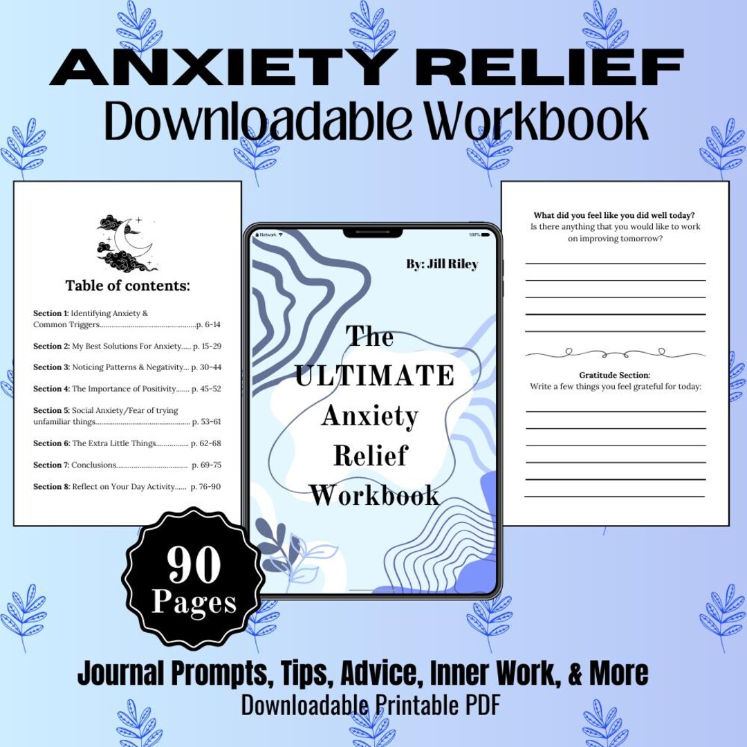 The Ultimate Anxiety Relief Workbook: Downloadable Digital PDF ...