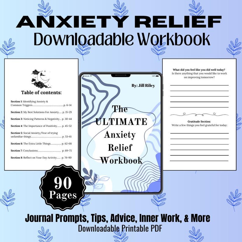 The Ultimate Anxiety Relief Workbook: Downloadable Digital PDF ...