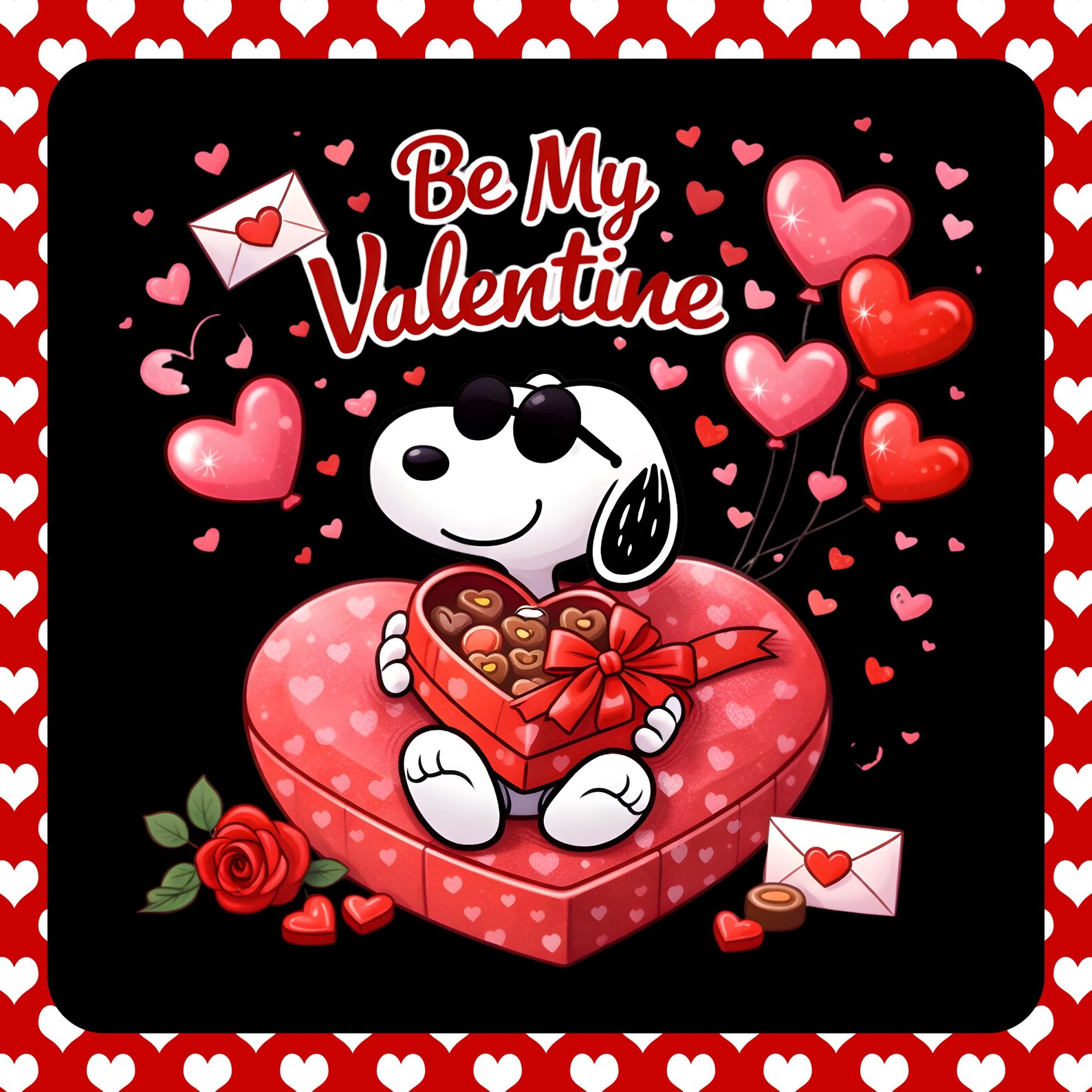 Snoopy Valentine Printable PNG & PDF | Cute Love Dog 4x4 Printable ...