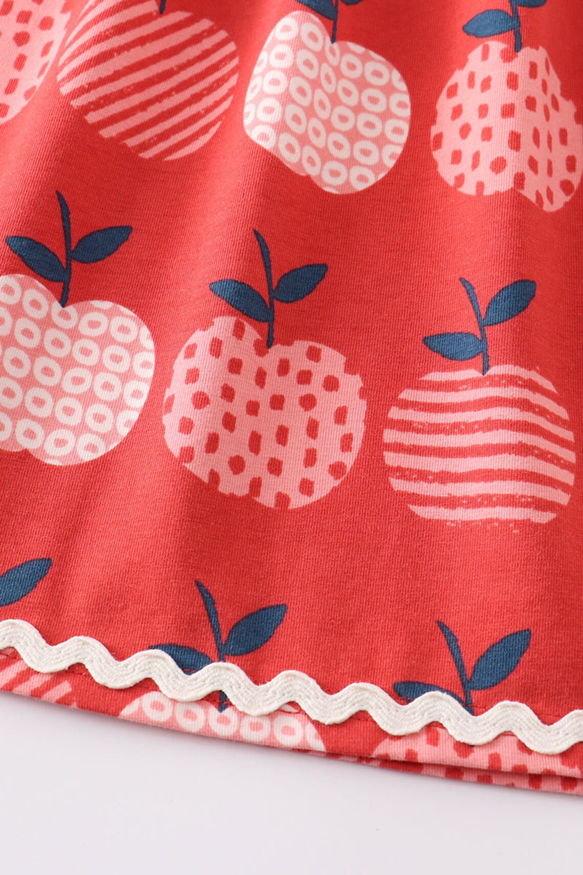 Apple Print Ruffle Dress, Girl Dress, Back to School Dress, Ruffle ...