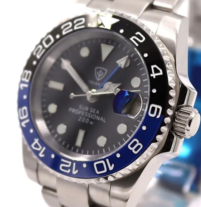 Trident Subsea 200 Batman GMT Dive Watch Seiko NH34 Powered - Etsy