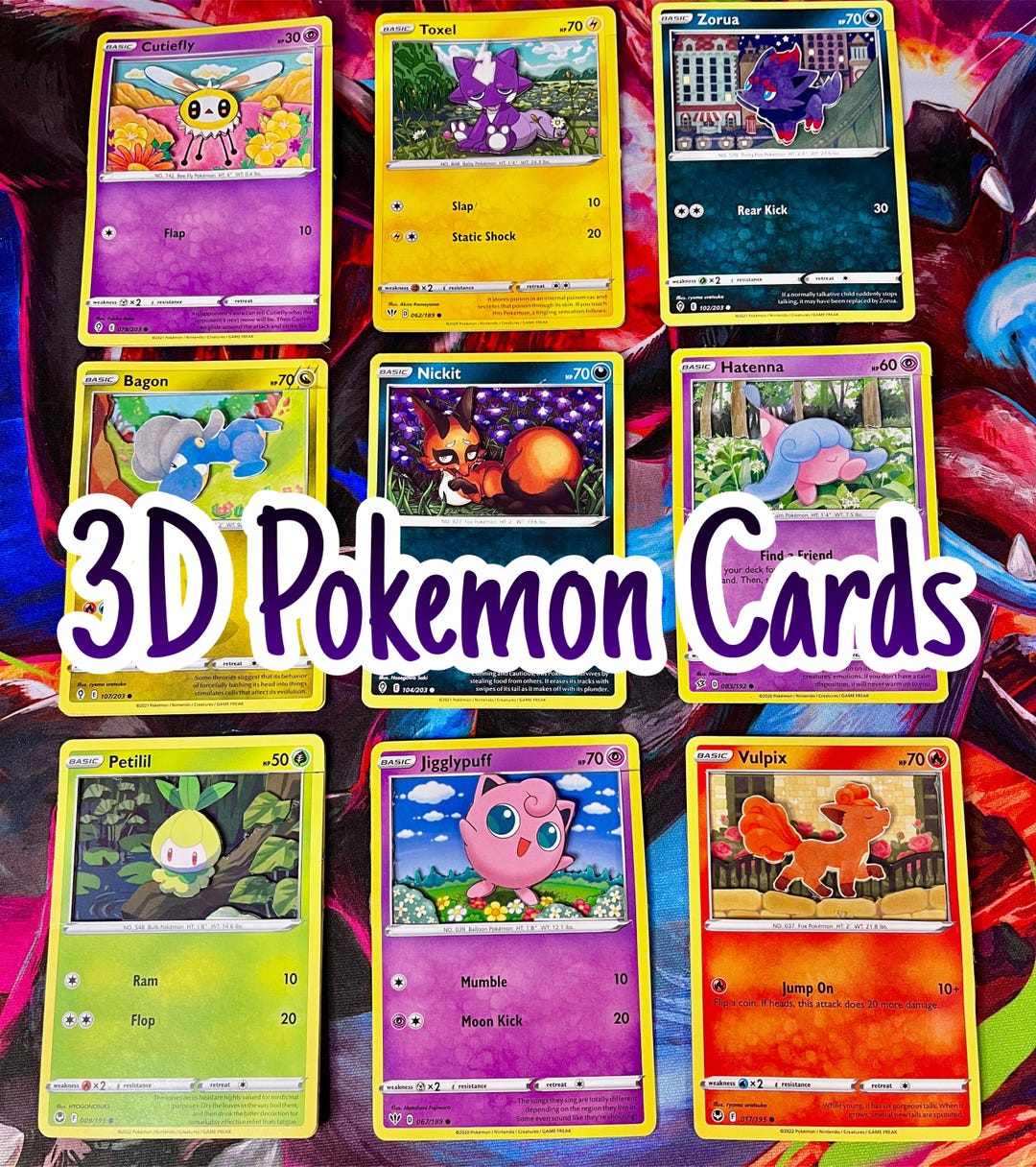 Handmade 3D Pokemon Cards || Pokemon Fanart Cards - Etsy