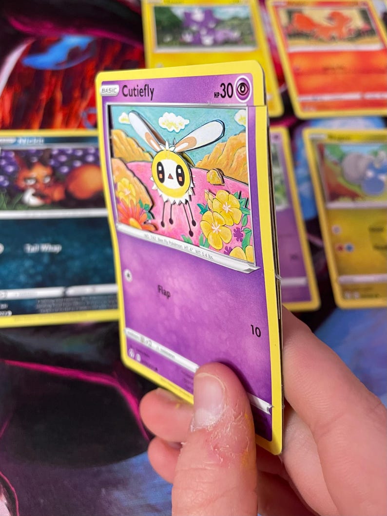 Handmade 3D Pokemon Cards || Pokemon Fanart Cards - Etsy