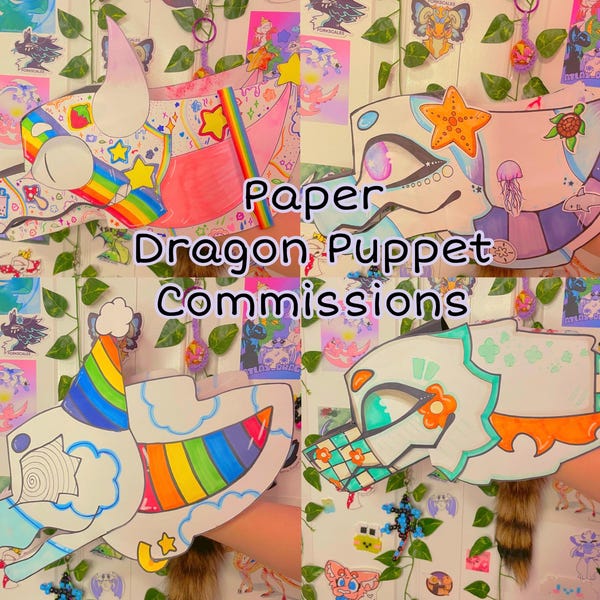 Scary Dragon Paper Puppets - Etsy