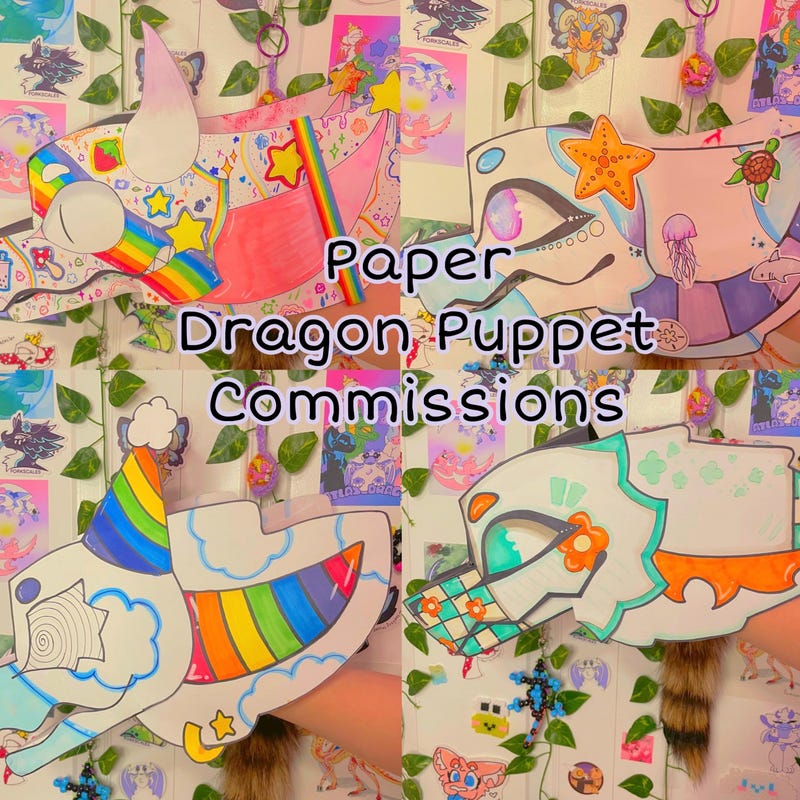 Scary Dragon Paper Puppets - Etsy