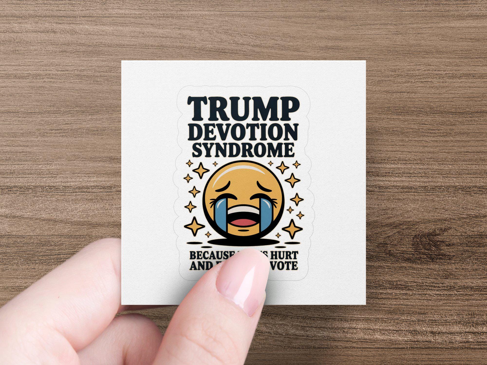 Funny Anti-maga Crying Emoji Sticker: Political Satire Vinyl Decal - Etsy