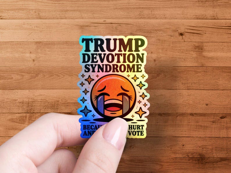Funny Anti-maga Crying Emoji Sticker: Political Satire Vinyl Decal - Etsy