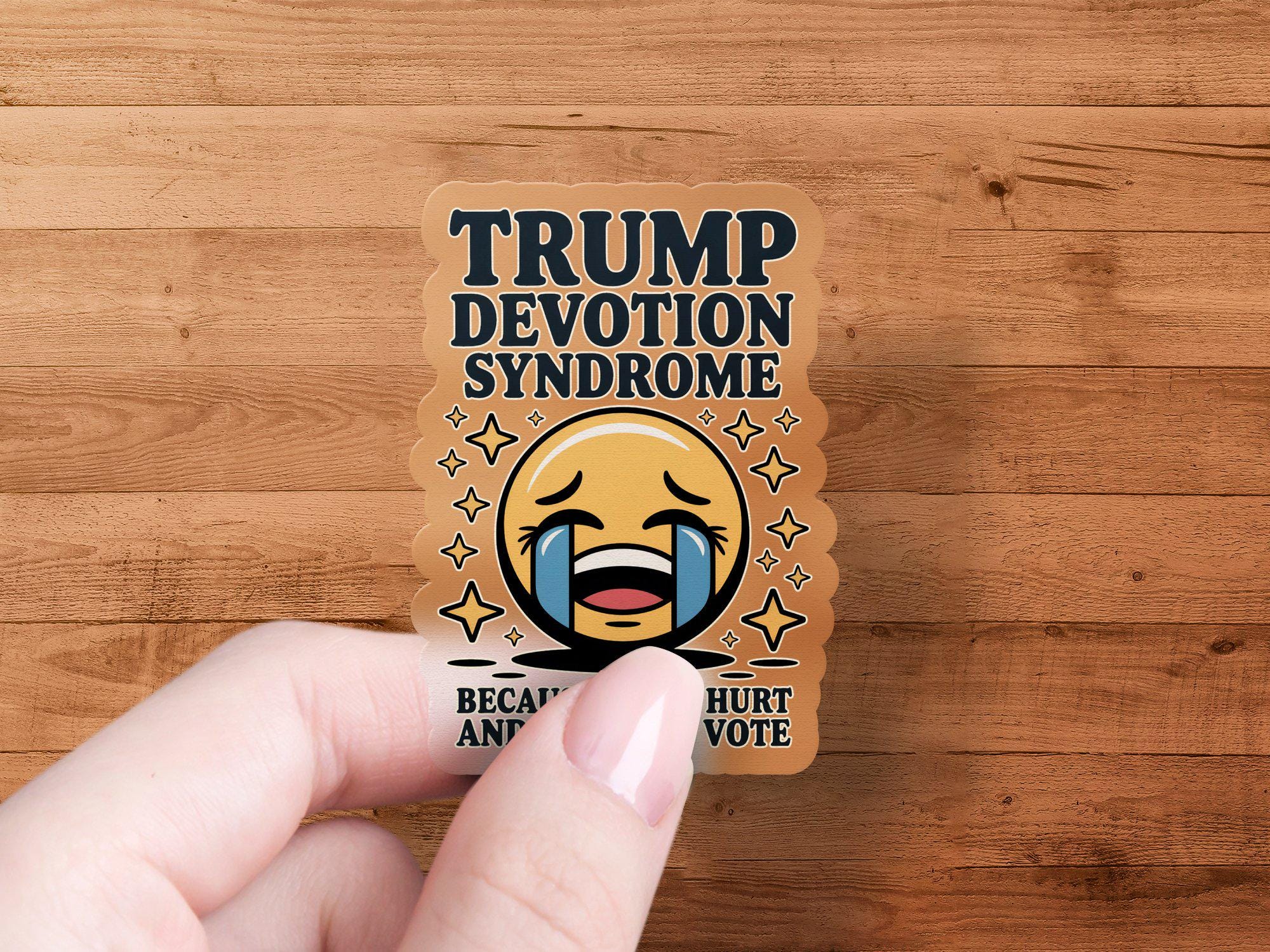 Funny Anti-maga Crying Emoji Sticker: Political Satire Vinyl Decal - Etsy