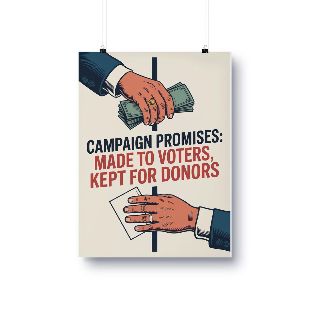 Political Satire Poster: Campaign Promises, Voter Betrayal Art - Etsy