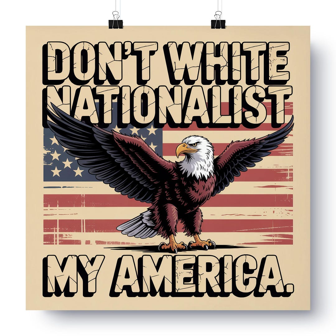 Anti-racist Eagle Poster: Patriotic Protest Art, Bold American Flag ...