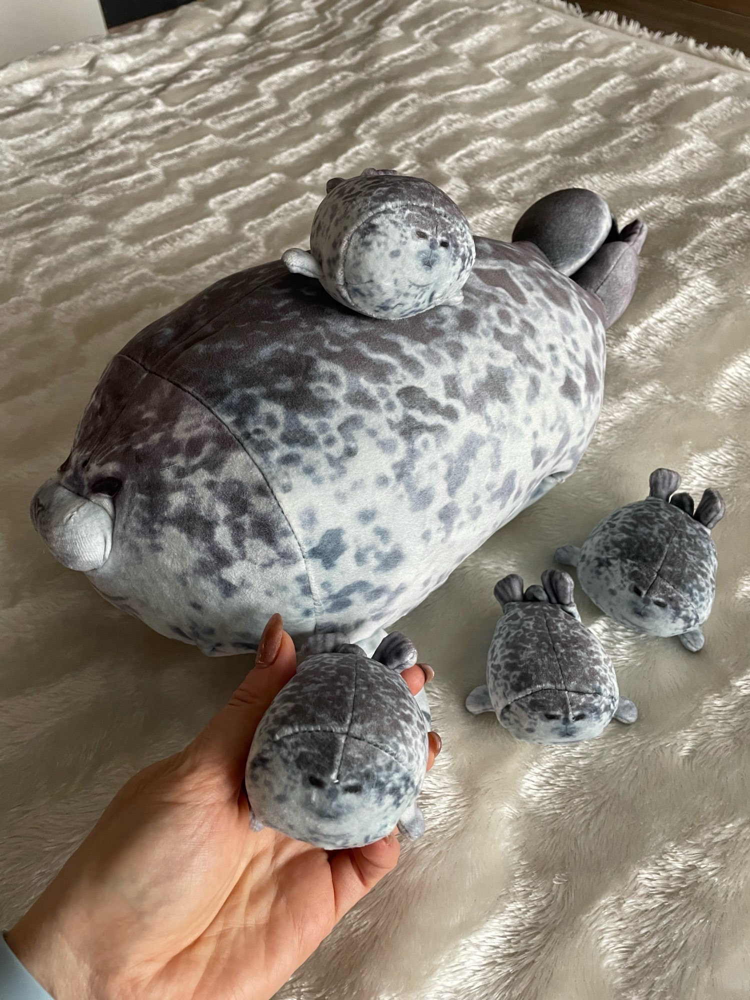 Mother & Babies Sealion 5 Piece Plush Toy Seal Zipper Toy for Boys and ...