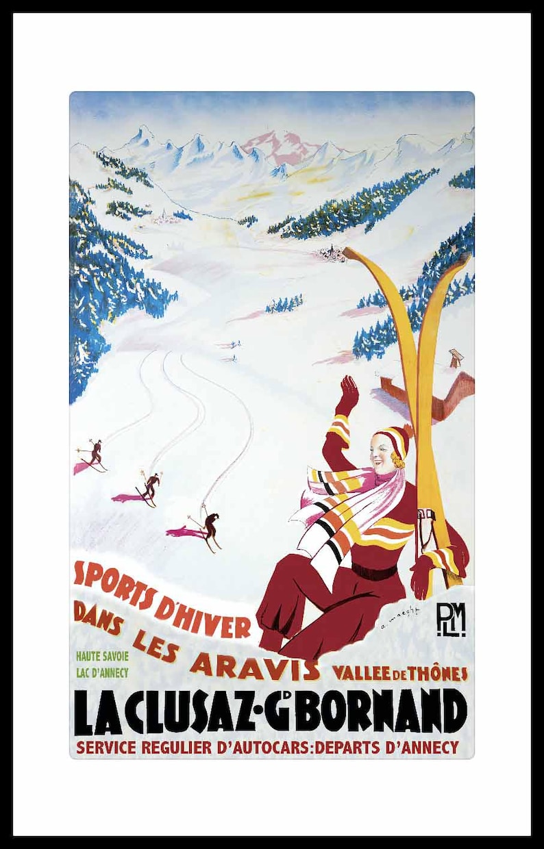 Poster Ski France La Clusaz - Etsy