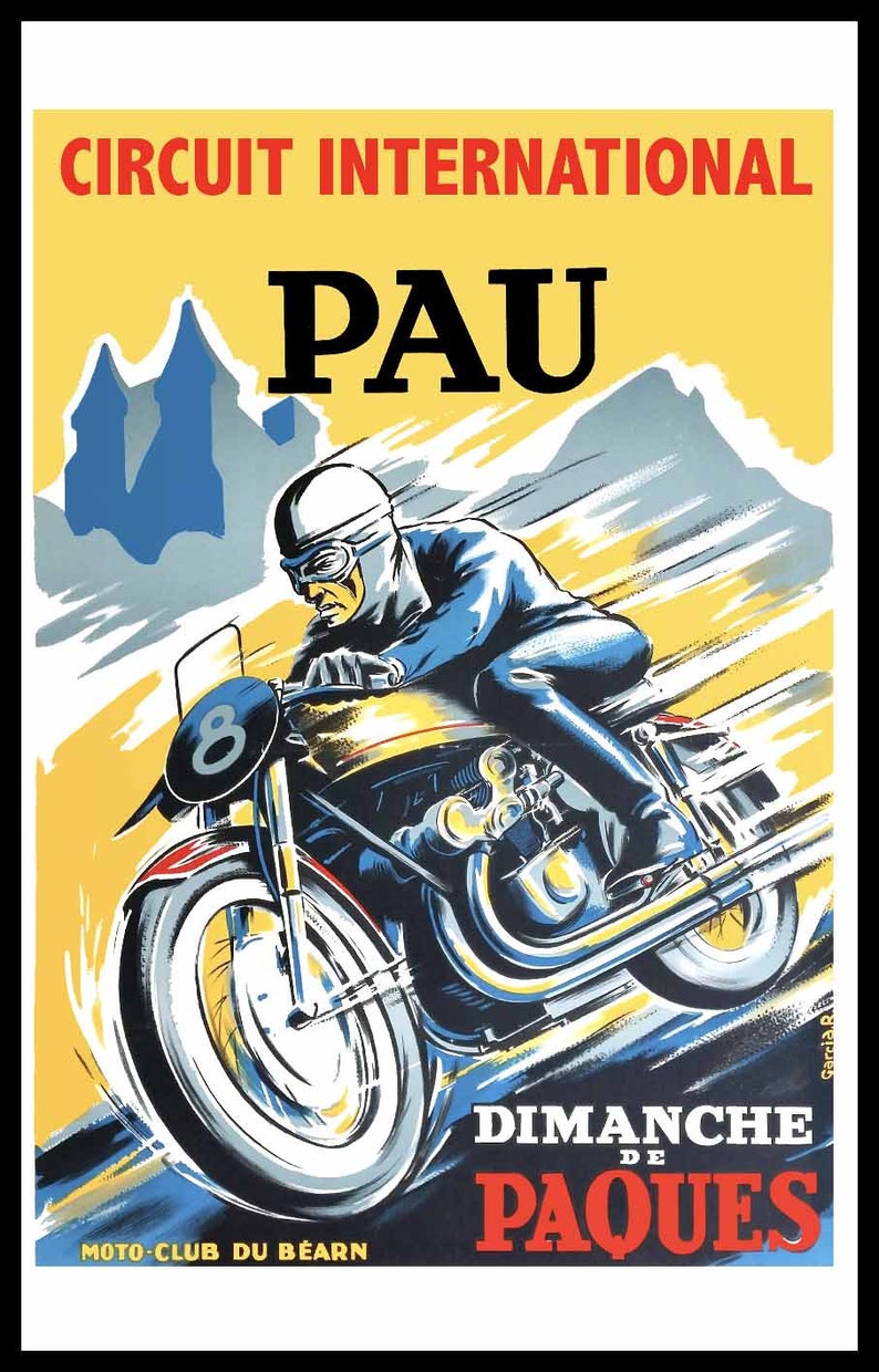 Poster Poster Circuit Pau Motorcycle - Etsy