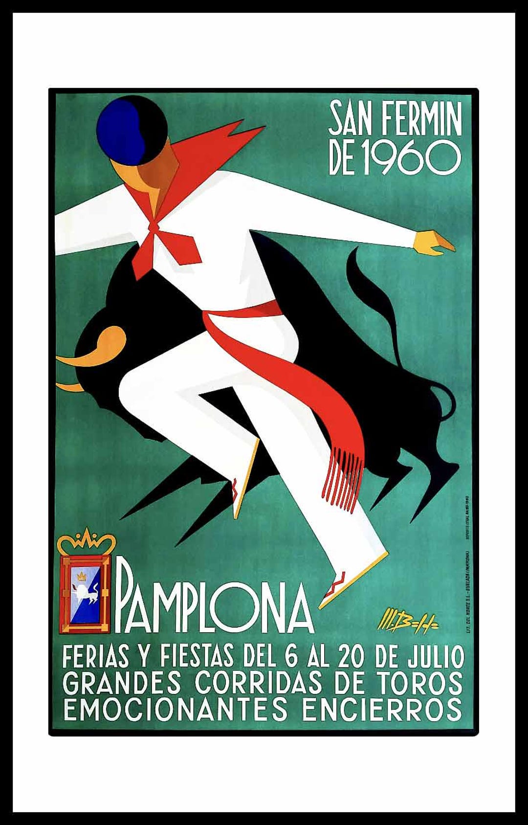 Poster Poster Bullfight Toros Bullfight San Fermin 1960 Pamplona - Etsy