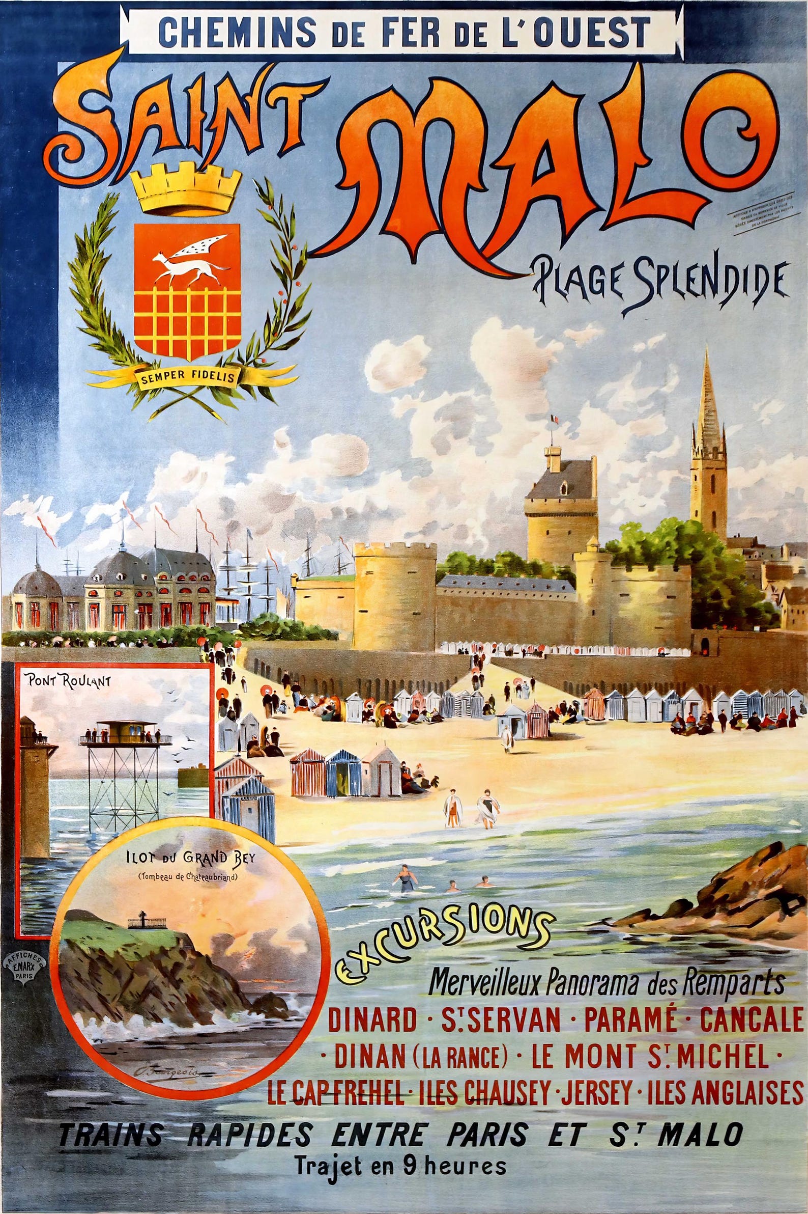 Poster Poster Brittany Emerald Coast Saint Malo - Etsy