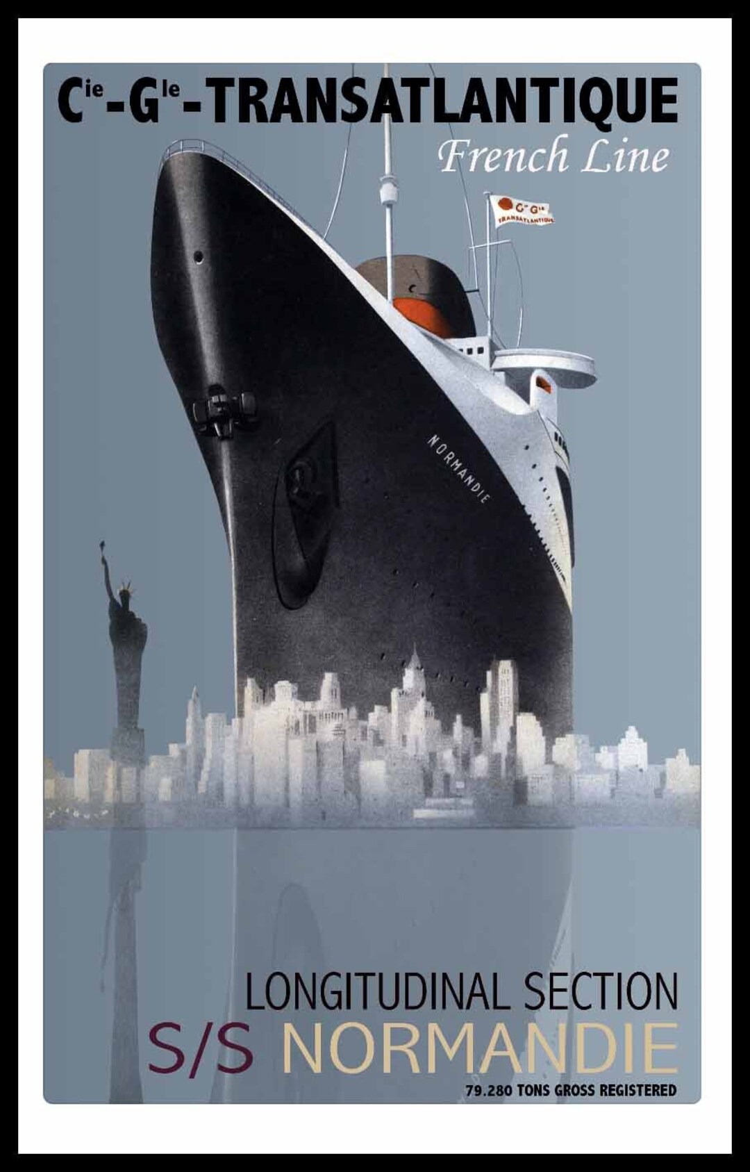 Poster Normandy Ocean Liner Poster - Etsy