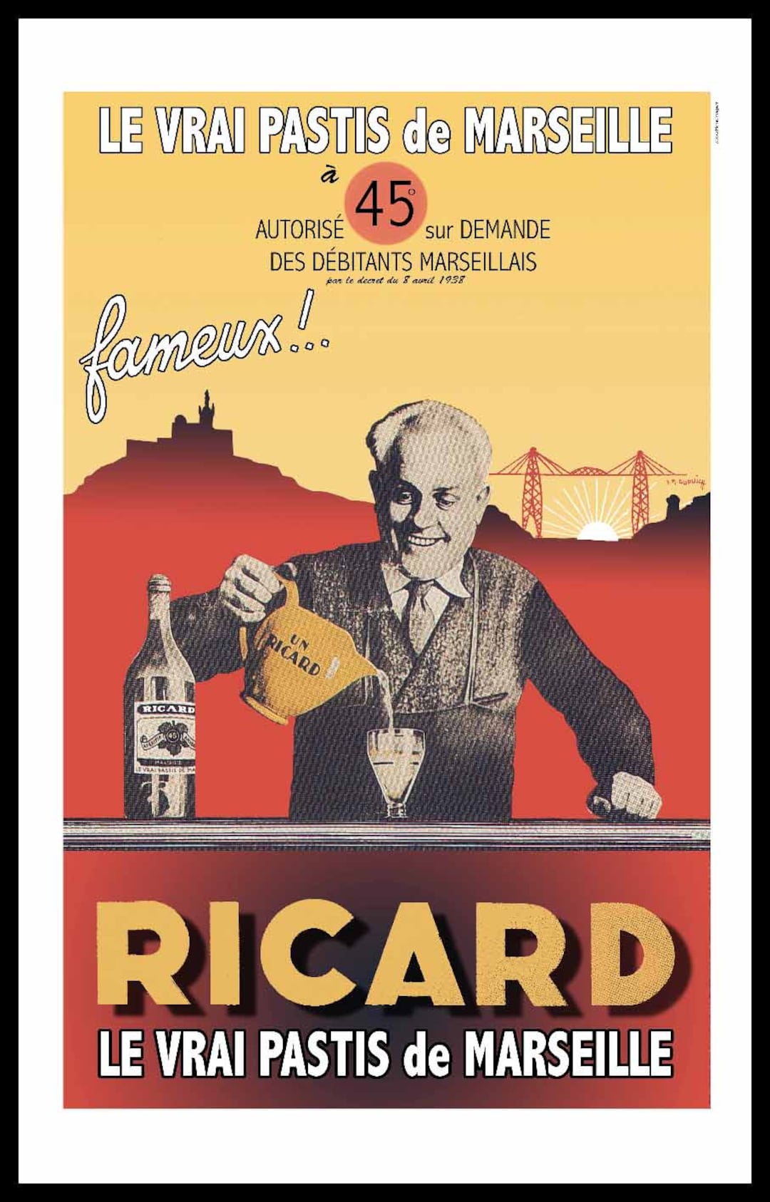 Poster Poster Ricard - Etsy