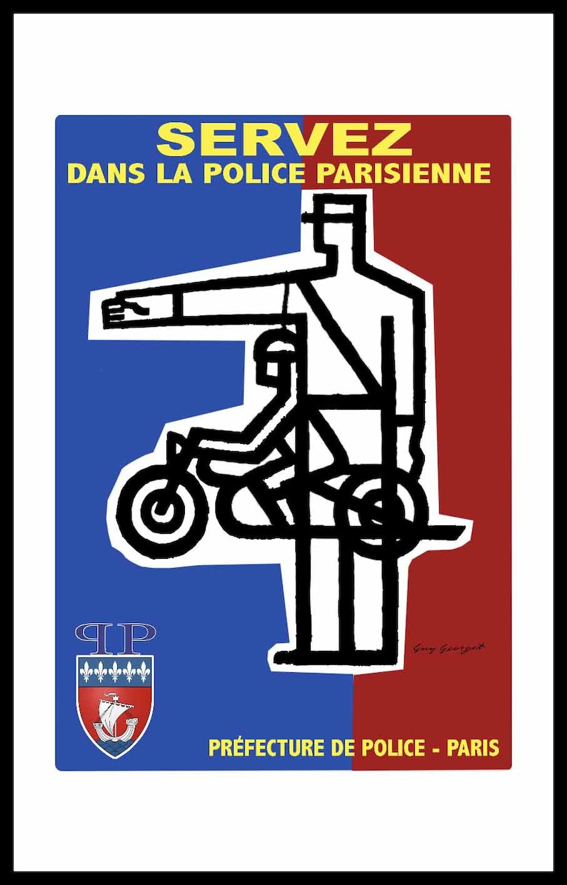 Poster Police Paris Poster - Etsy