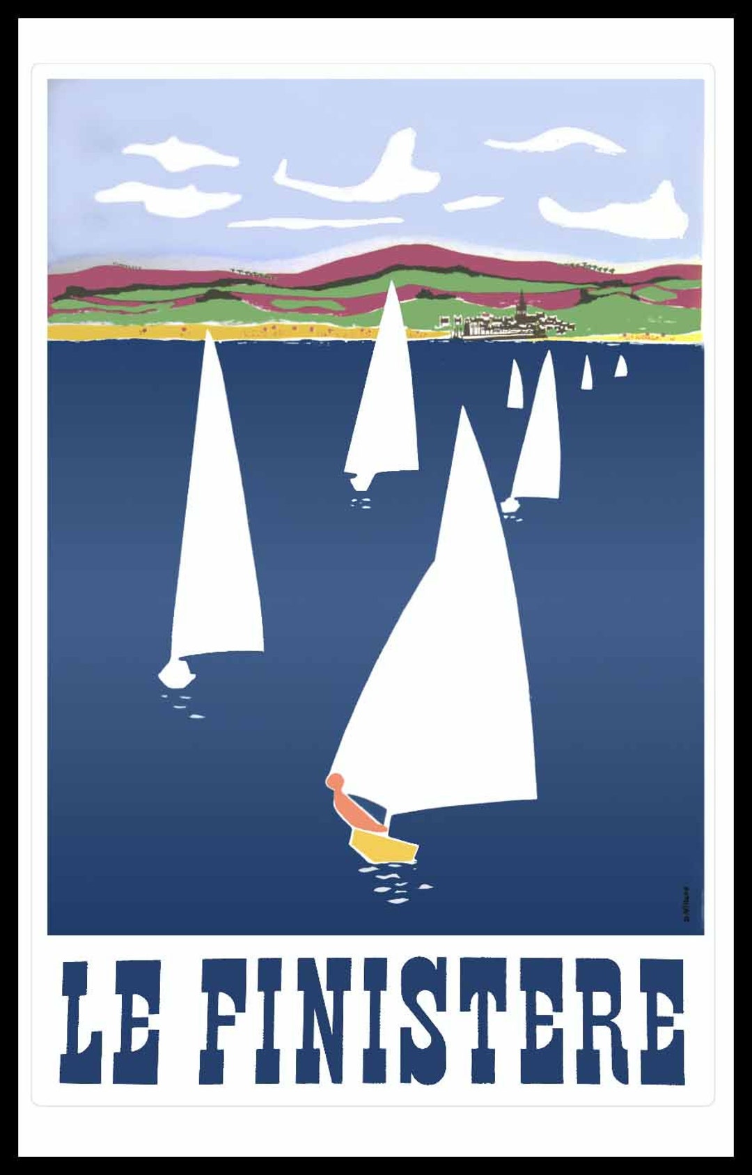 Poster Poster Brittany Finistère - Etsy