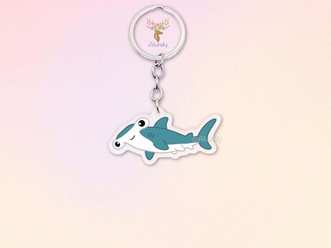 Hammerhead Shark Acrylic Keychain, Cute Cartoon Shark Charm, Gift for ...
