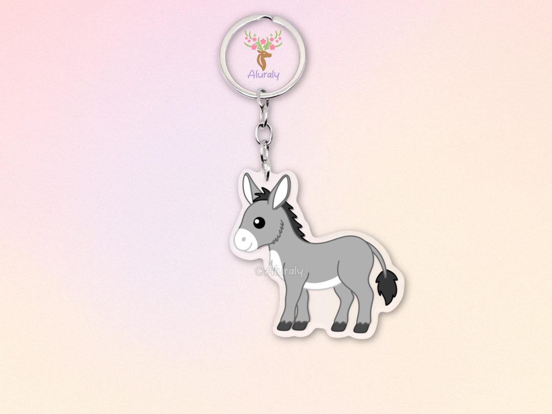 Donkey Acrylic Keychain, Cute Cartoon Donkey Charm, Donkey Lover Gift ...