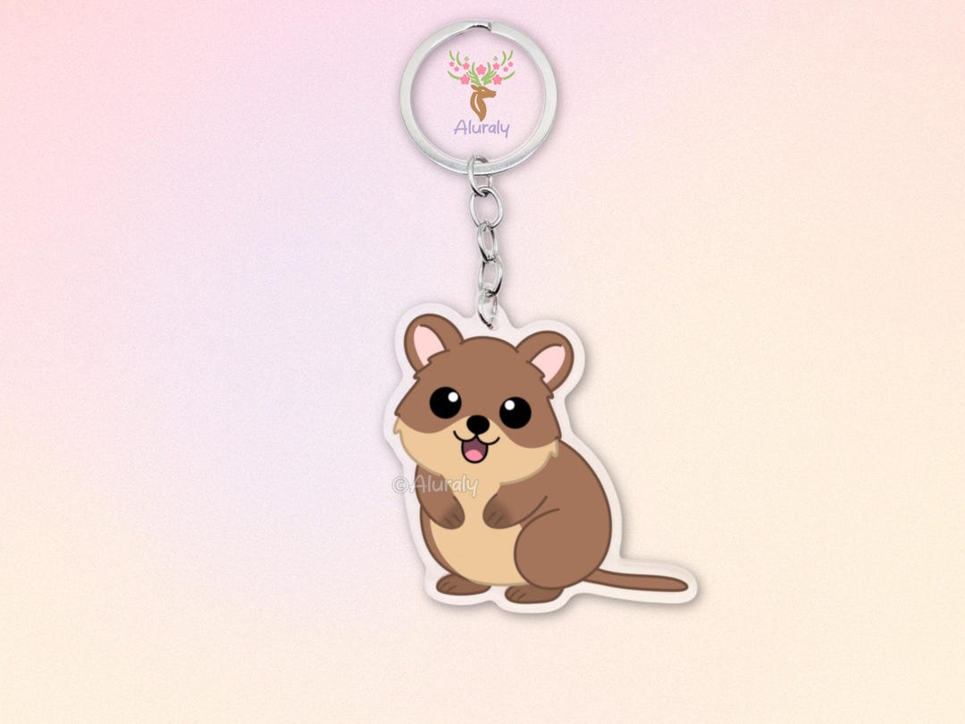 Quokka Acrylic Keychain, Cute Cartoon Quokka Charm, Animal Lovers Gift ...