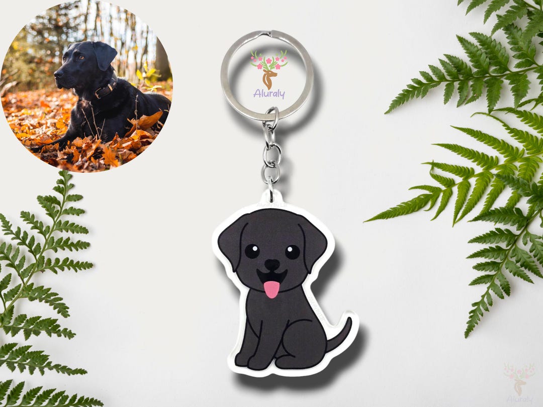 Black Labrador Retriever Dog Acrylic Keychain Dog Lovers Gift Pet ...