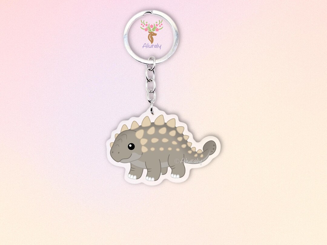Ankylosaurus Acrylic Keychain - Cartoon Dinosaur Bag Charm - Etsy