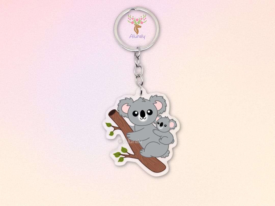 Koala Acrylic Keychain, Cute Cartoon Koala Charm, Animal Lovers Gift ...