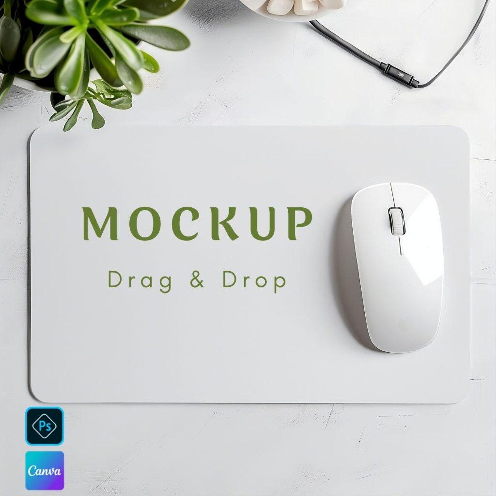 Mockup Mousepad, Mockup Desk Pad, Mockup Desk Mat. Drag & Drop, Canva ...