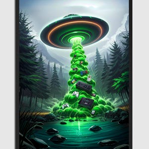 UFO Console Retro Poster, Megadrive, Gameboy, Xbox, Art, Bedroom ...