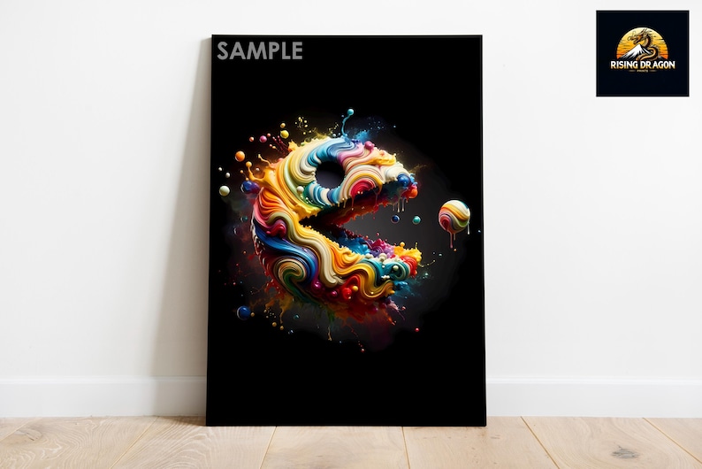 Vintage Multicolour Pac-man Poster, Retro Design, Gaming, Art, Bedroom ...