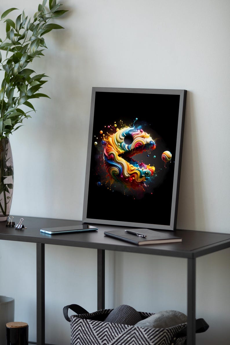 Vintage Multicolour Pac-man Poster, Retro Design, Gaming, Art, Bedroom ...