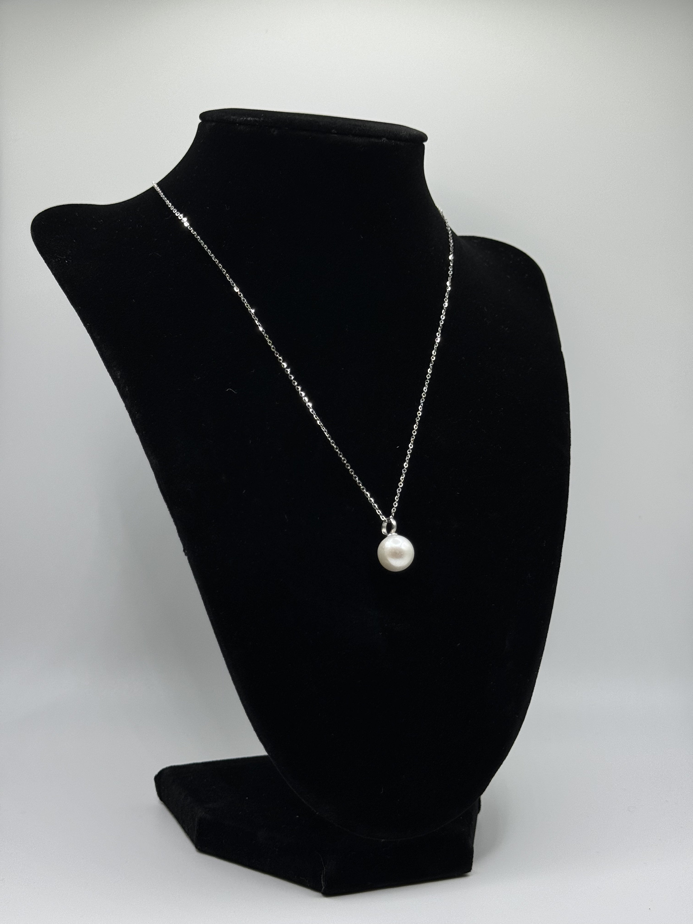 Large Single Pearl Necklace - 10-11mm Freshwater Pearl Pendant ...