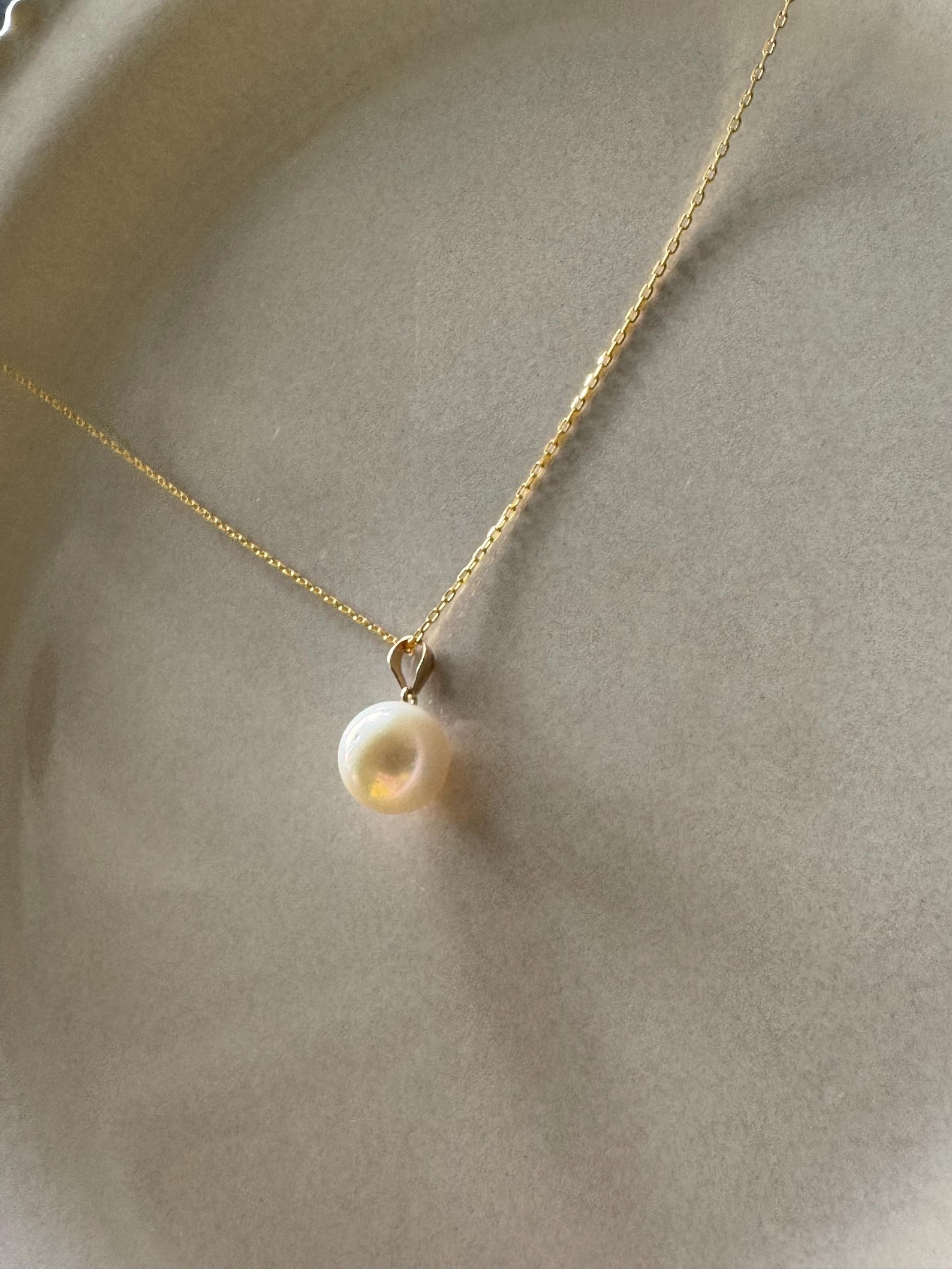 Large Single Pearl Necklace - 10-11mm Freshwater Pearl Pendant ...