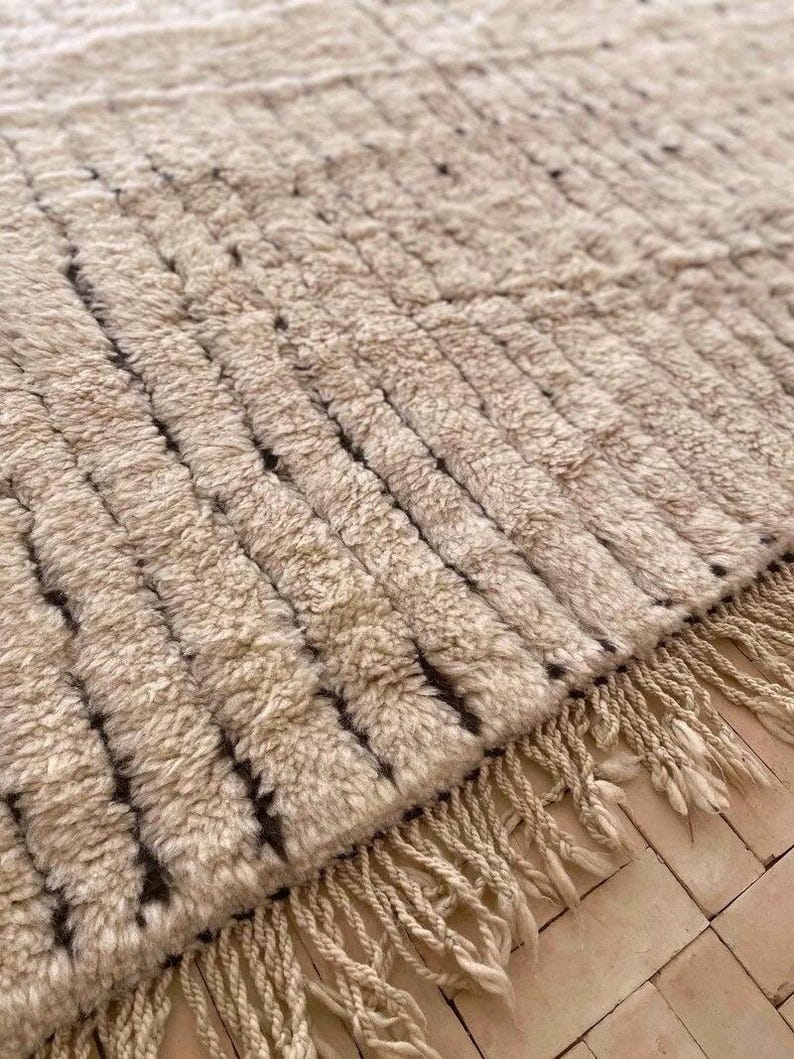 Beni Ourain Rug, Moroccan Boho Rug, Handmade Wool Mrirt Rug, Floor Rug ...