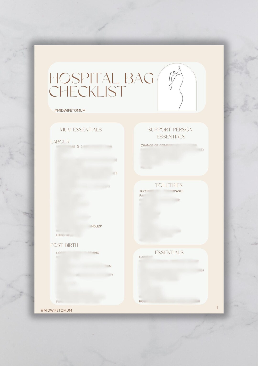 Hospital Bag Checklist *MADE BY A MIDWIFE* Template - Etsy