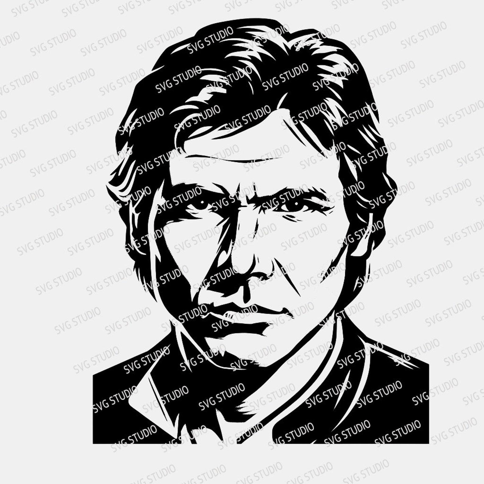 Han Solo Star Wars SVG, Clipart, Harrison Ford Cortar Archivos Para ...