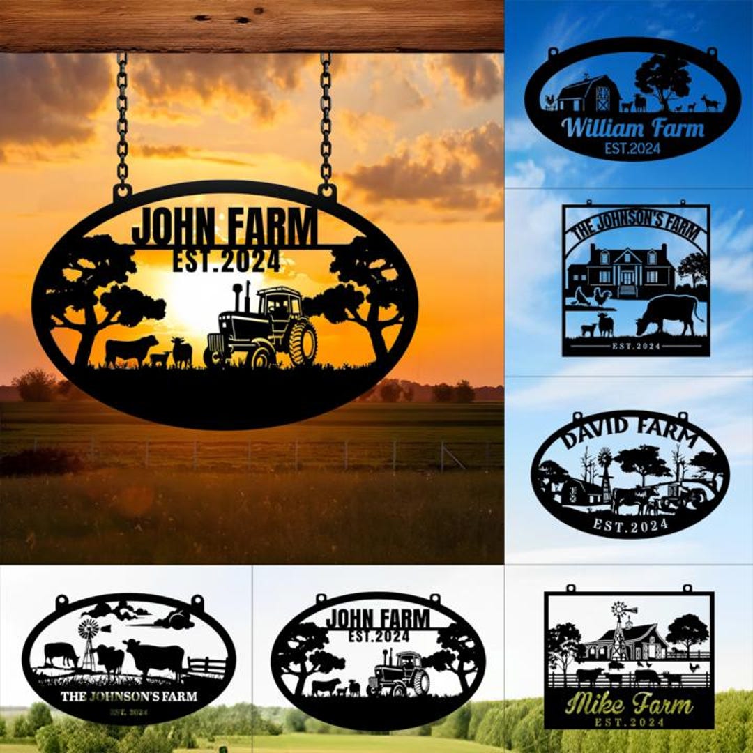 Personalized Metal Farm Sign, Design Your Own Farm Sign, Farmhouse Sign ...