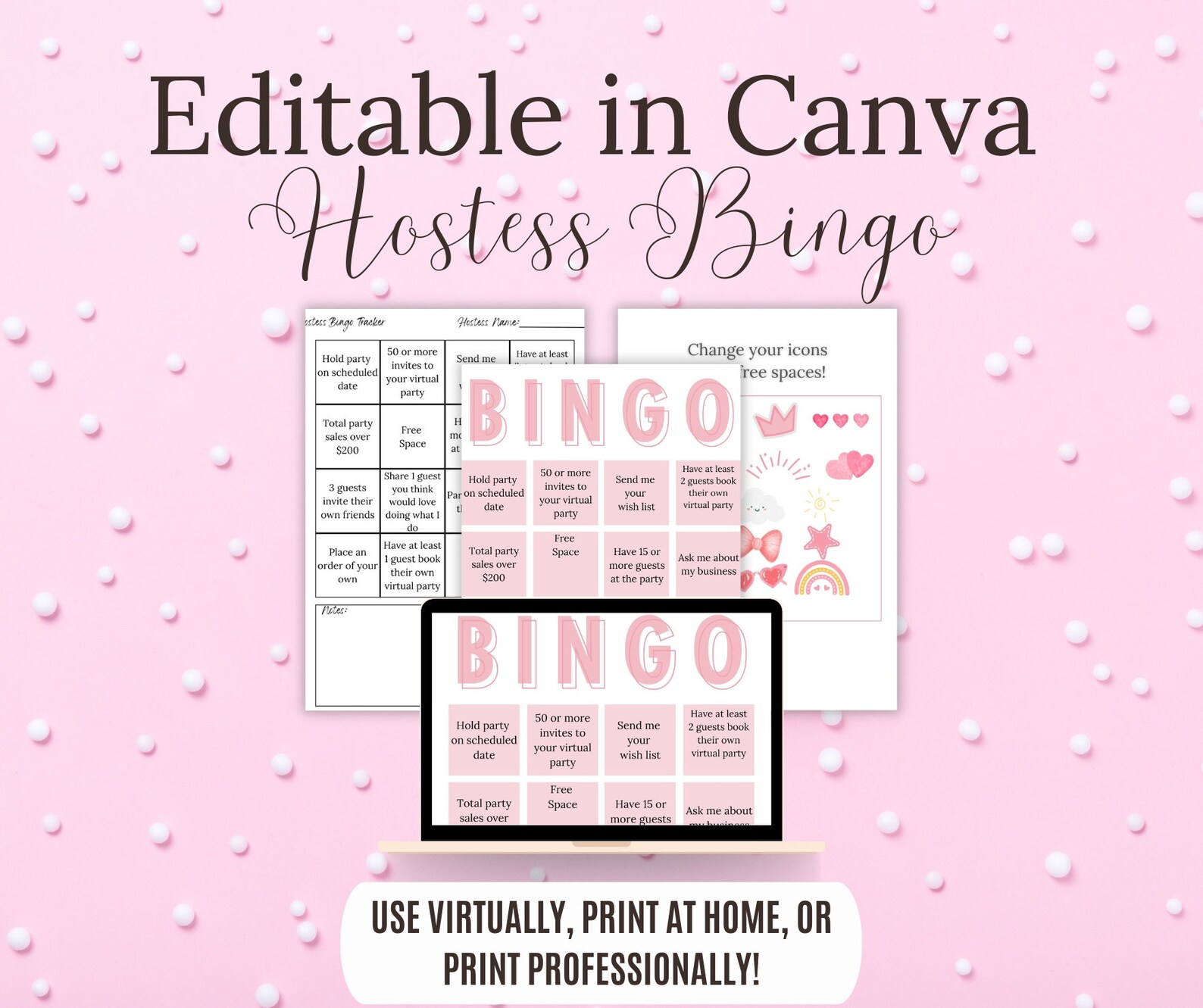EDITABLE in Canva Hostess Bingo Help Your Hostess Earn Goodies While ...