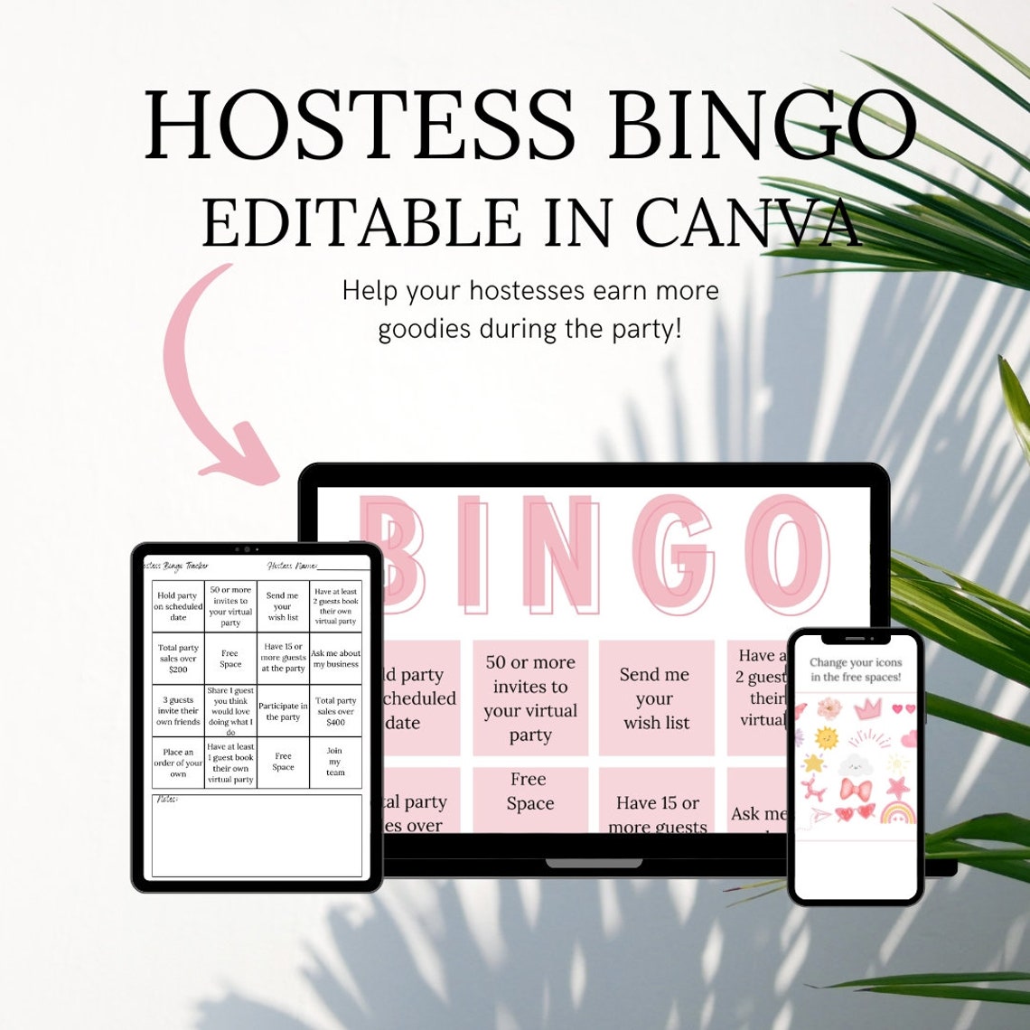 EDITABLE in Canva Hostess Bingo Help Your Hostess Earn Goodies While ...
