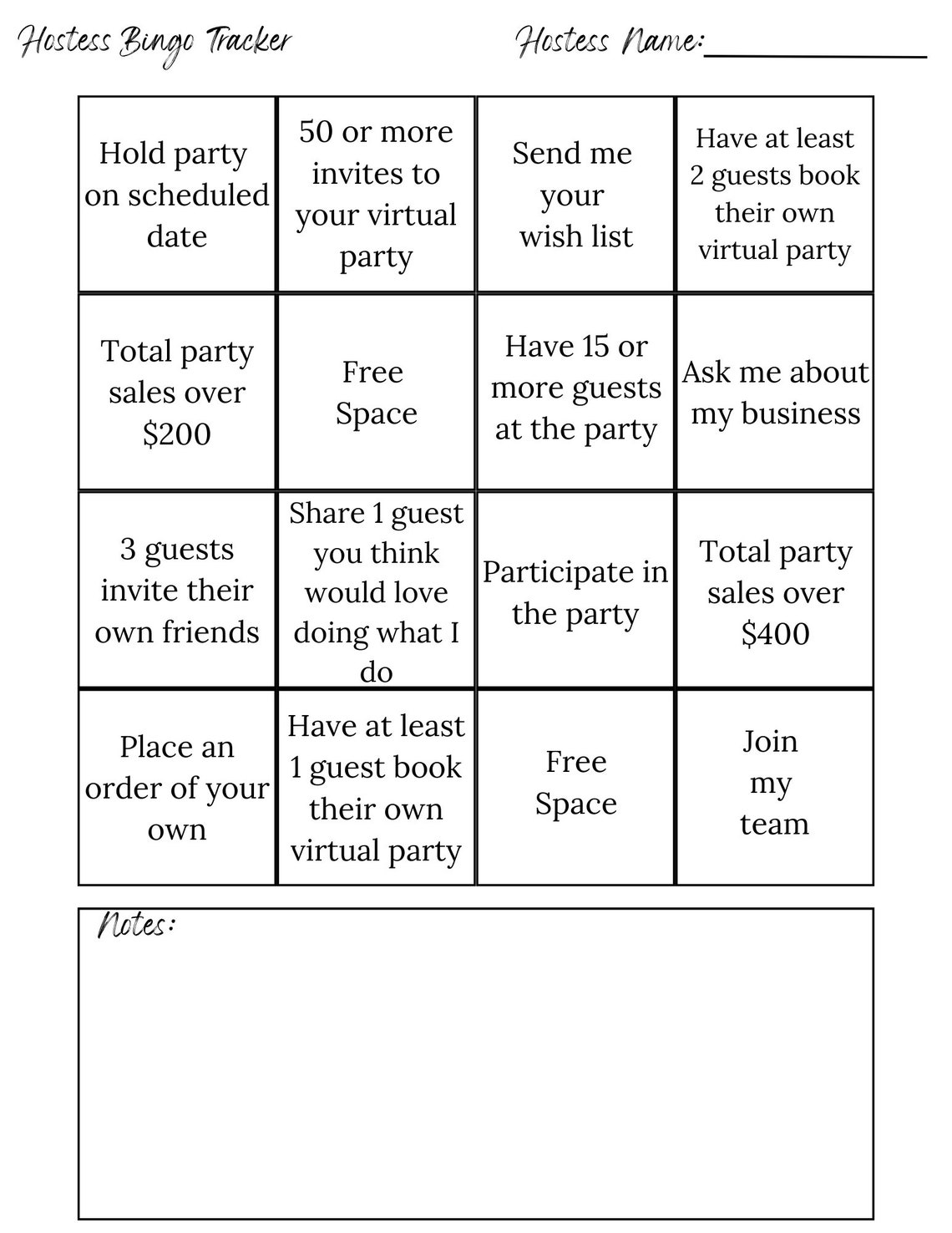 EDITABLE in Canva Hostess Bingo Help Your Hostess Earn Goodies While ...