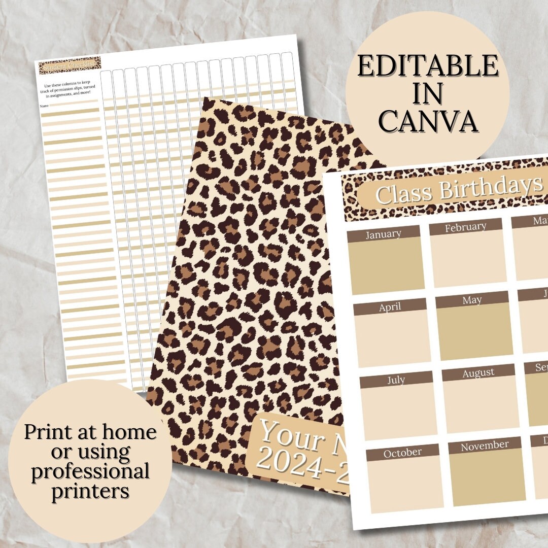 EDITABLE in Canva Teacher Planner Print at Home, Customize Each Page ...