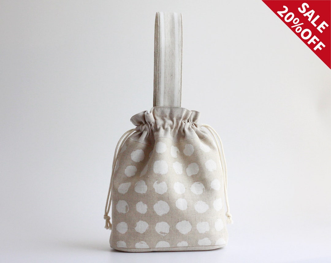 Pattern; PDF Tutorial of Drawstring Bag With a Handle; Step-by-step ...