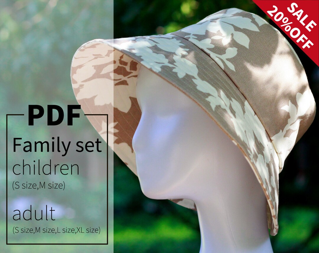 Pattern; Tutorial of Sun Hat, Wide Beach Cap, Sunlight & UV Cut ...