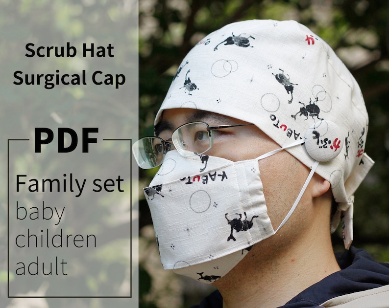 Pattern Tutorial of Scrub Hat Pattern Surgical Cap With | Etsy