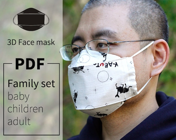 Tutorials of 3D face mask Boat-shaped Face mask pattern | Etsy