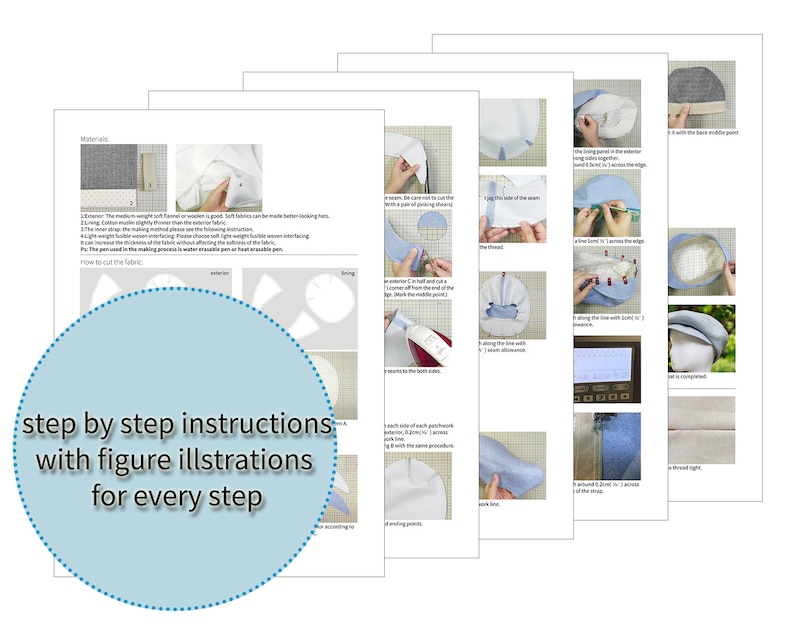 Pattern Tutorial of Flat Cap Step by Step PDF Instruction - Etsy