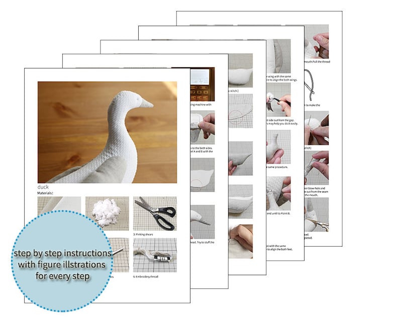 Pattern PDF Duck Sewing Pattern & Tutorial duck Dollduck - Etsy Canada